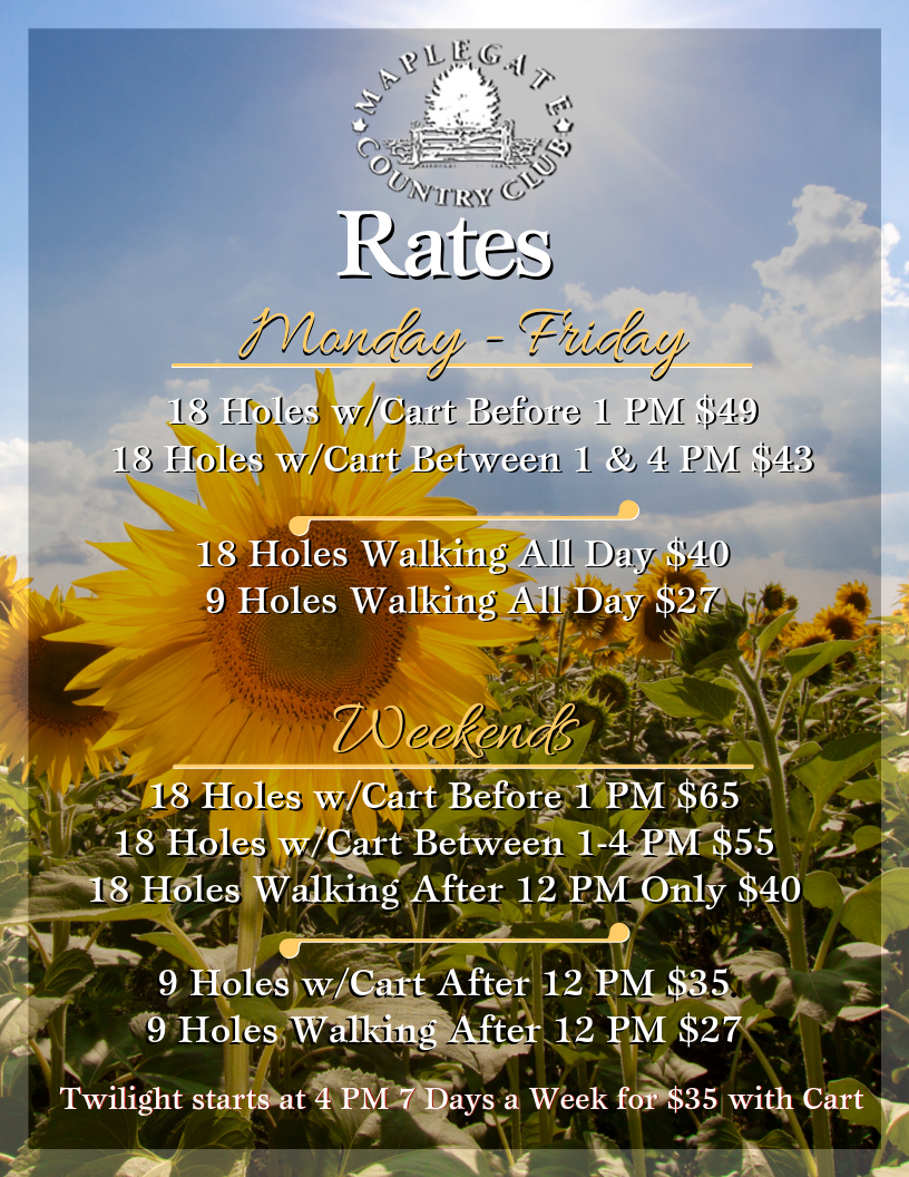 Rates - MaplegateCountryClub