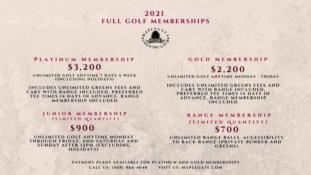 Memberships - Maplegate Country Club